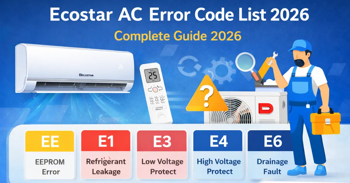 Ecostar AC Error Code List 2026